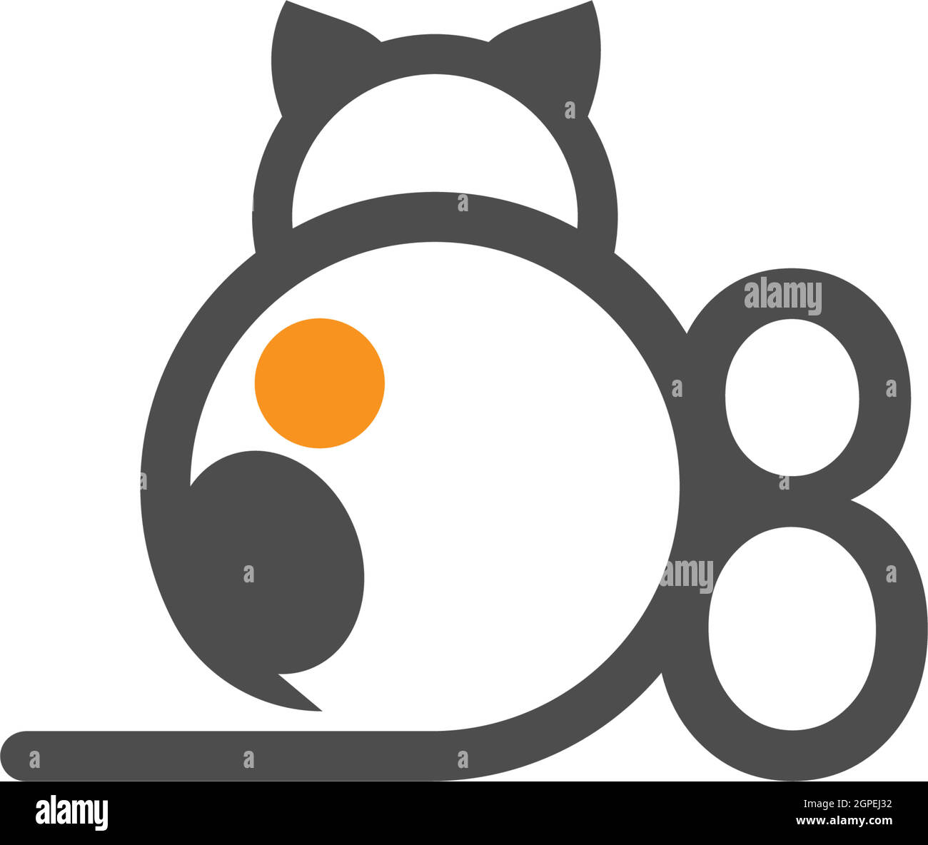 Cat icon logo with number 8 template design vector Stock Vector Image ...