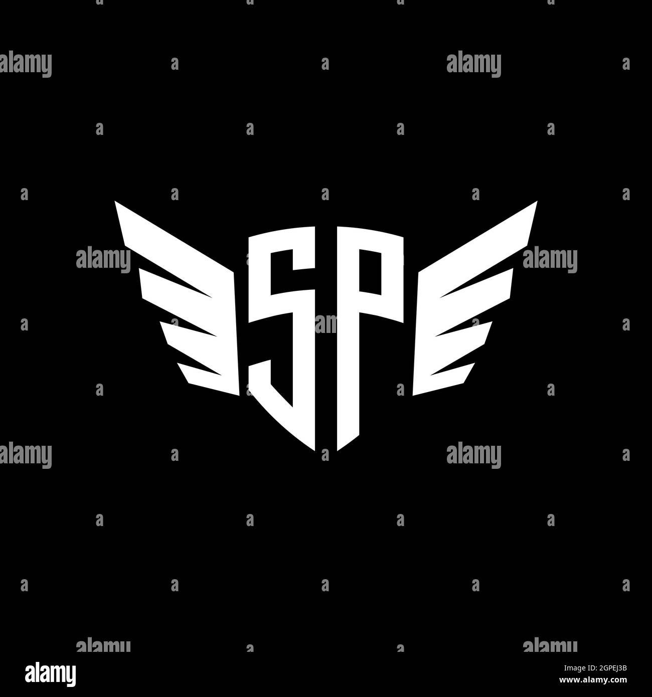 SP Monogram geometric shape style template. Monogram initial design ...