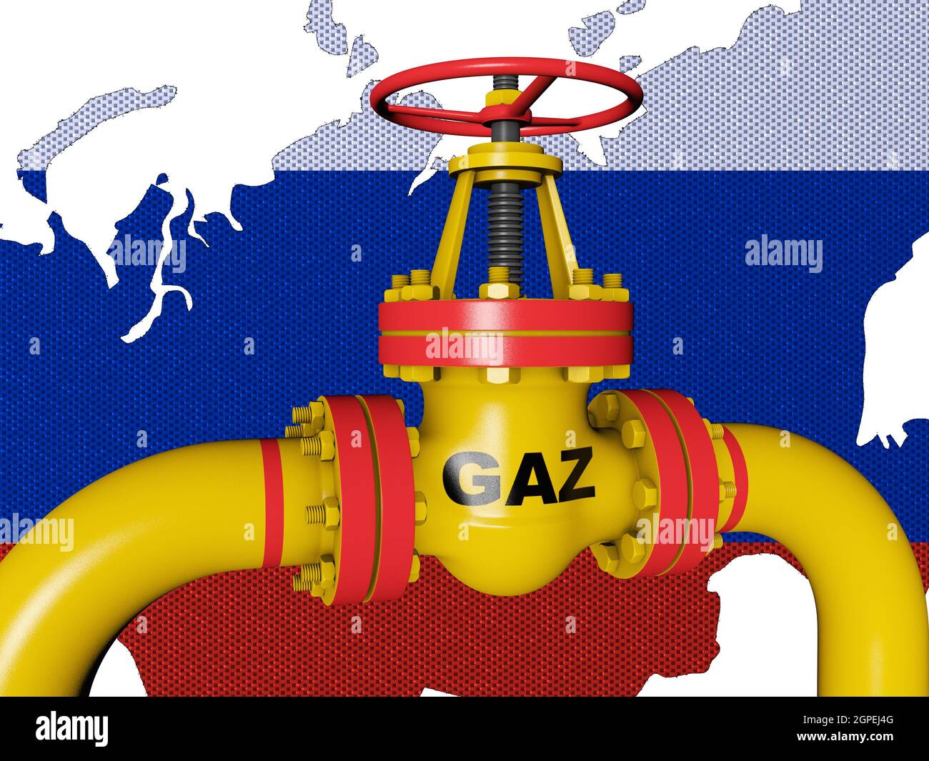 Gaz valve. 3D render Stock Photo - Alamy