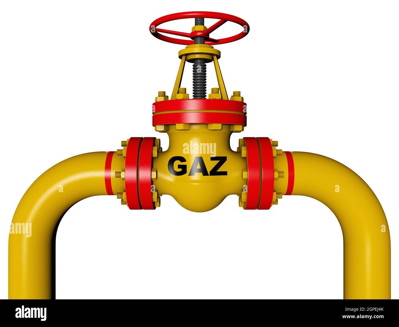 Gaz valve. 3D render Stock Photo - Alamy