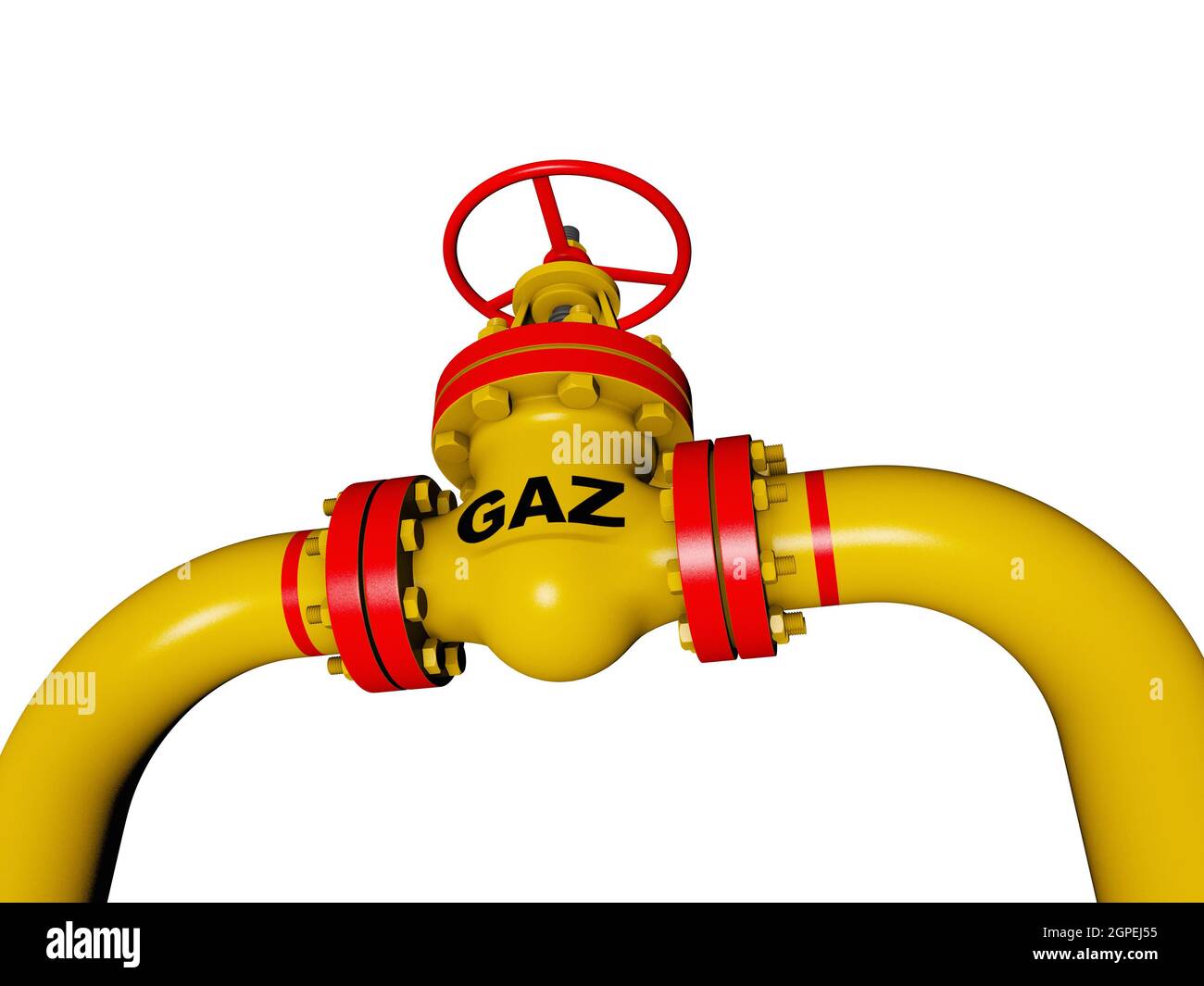 Gaz valve. 3D render Stock Photo - Alamy