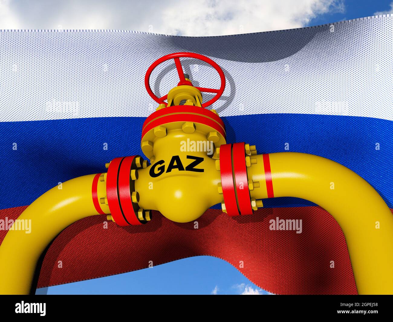 Gaz valve. 3D render Stock Photo - Alamy