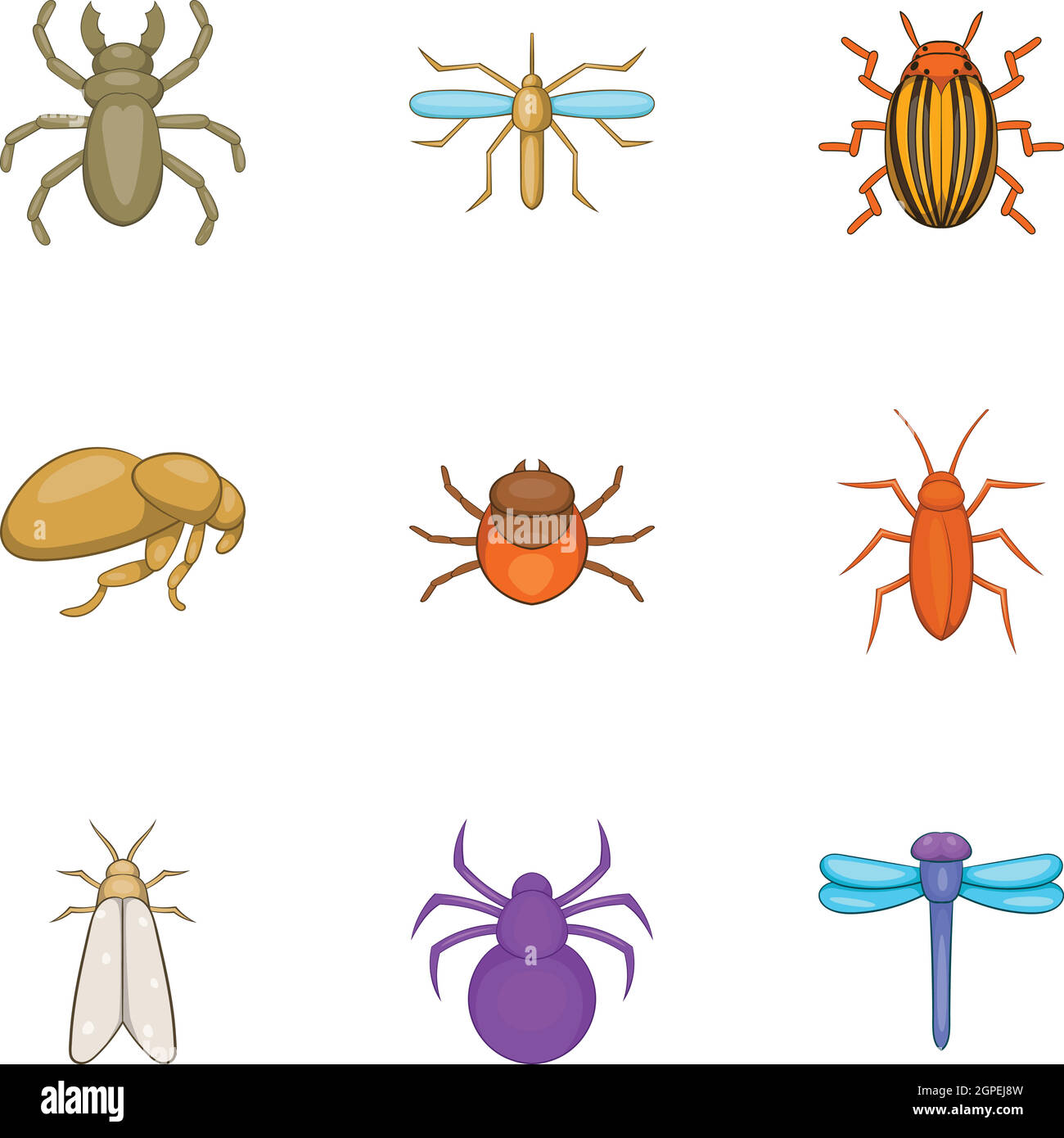 Insects icons set, cartoon style Stock Vector Image & Art - Alamy