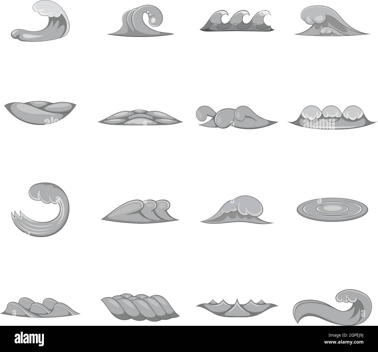 Abstract gray wave vector curve Cut Out Stock Images & Pictures - Alamy