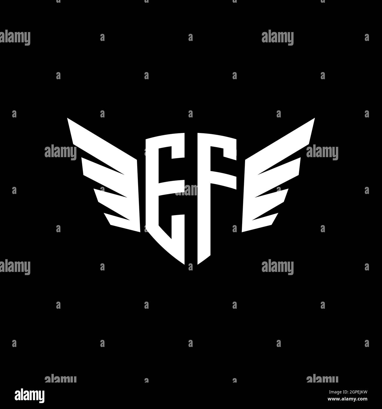 EF Monogram Logo geometric initial with wing shape style design template. Wing initial logo ...