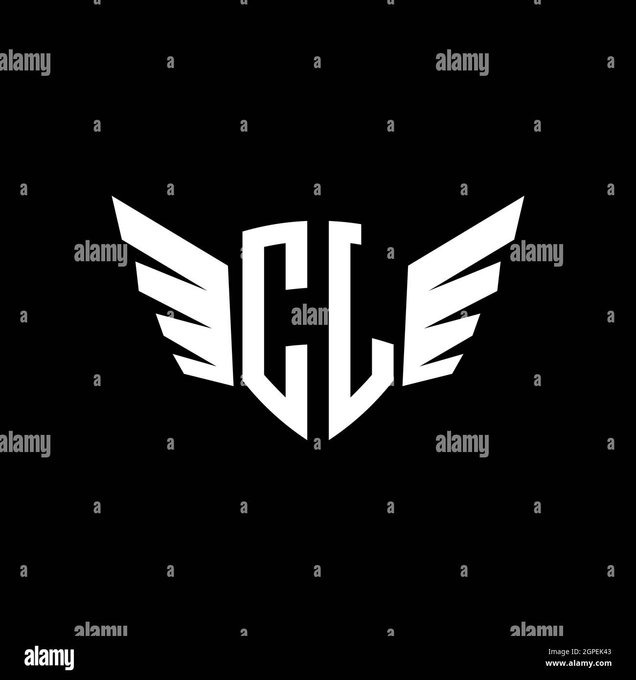 CJ Monogram Logo geometric initial with wing shape style design ...