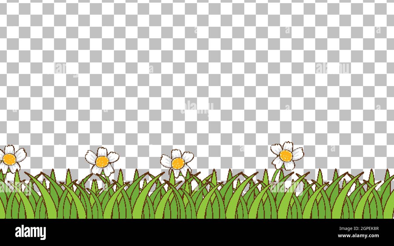 Simple grass field on transparent background illustration Stock Vector ...