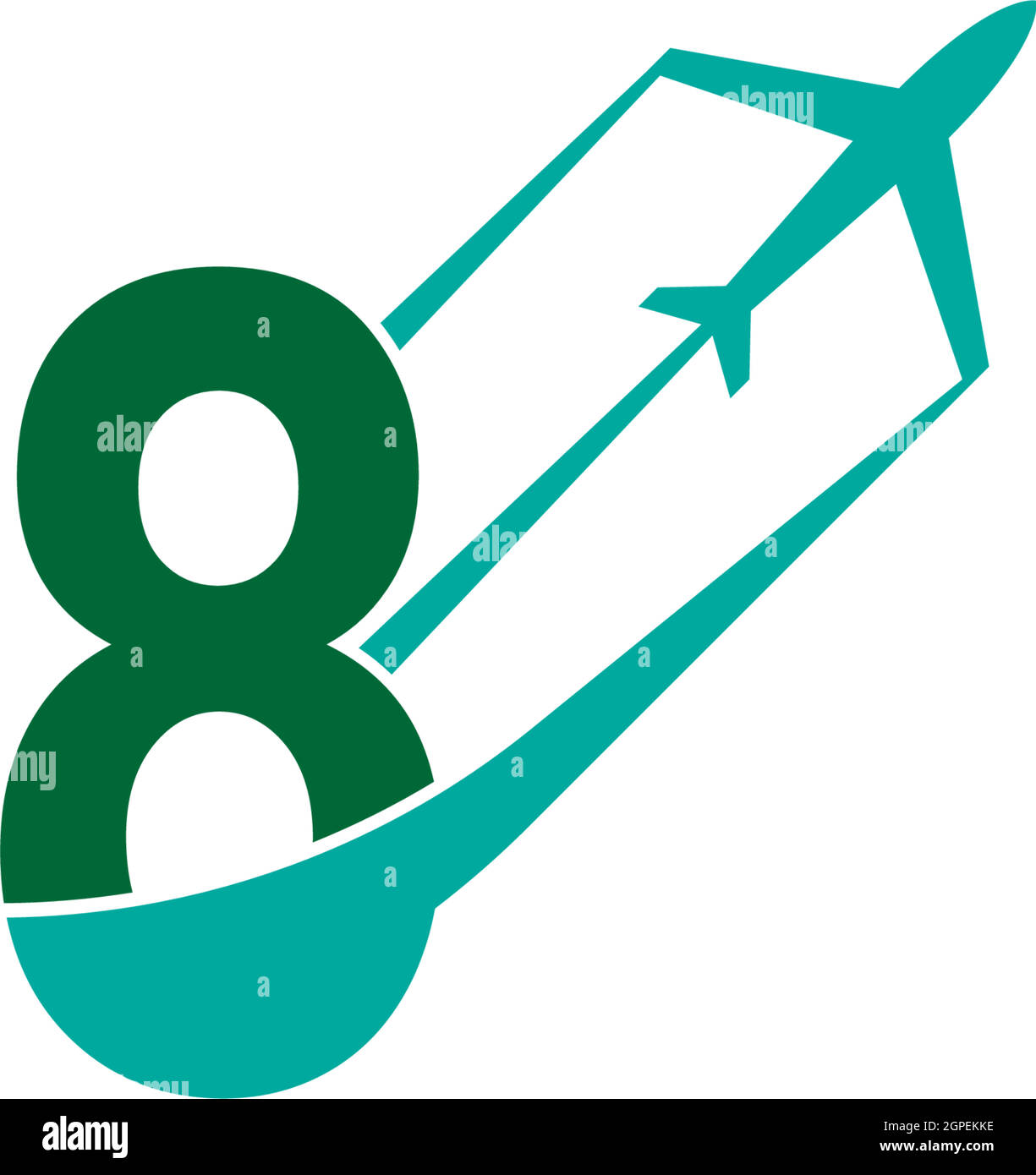 Number 8 with plane logo icon design vector Stock Vector Image & Art ...