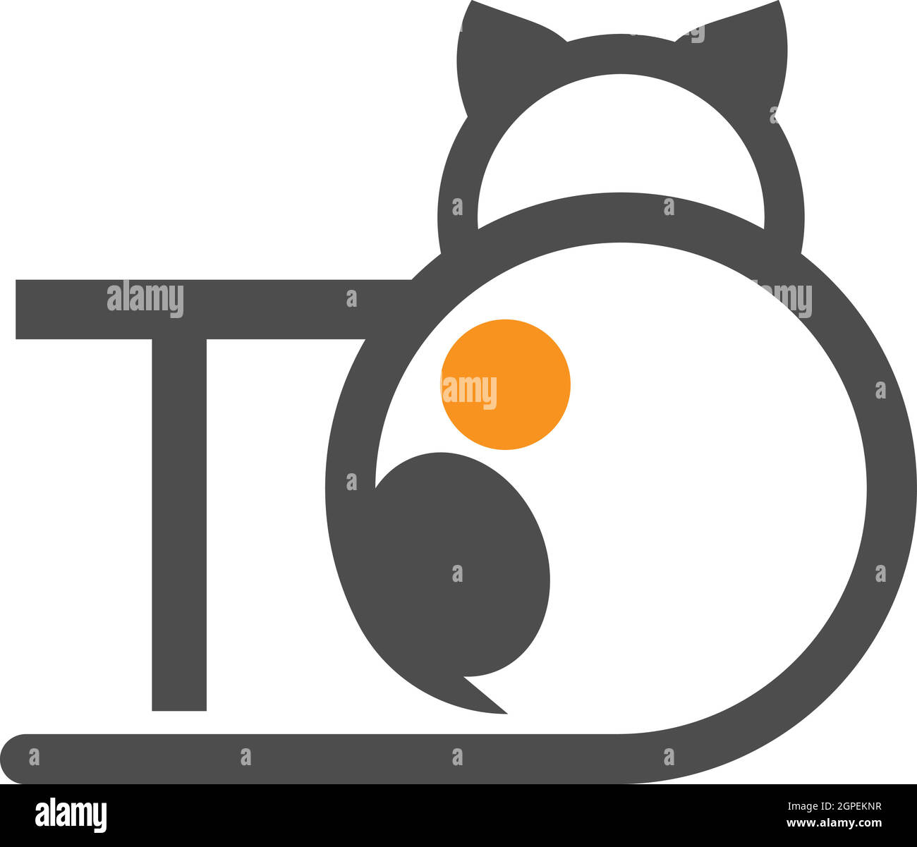 Cat icon logo with letter T template design vector Stock Vector Image ...