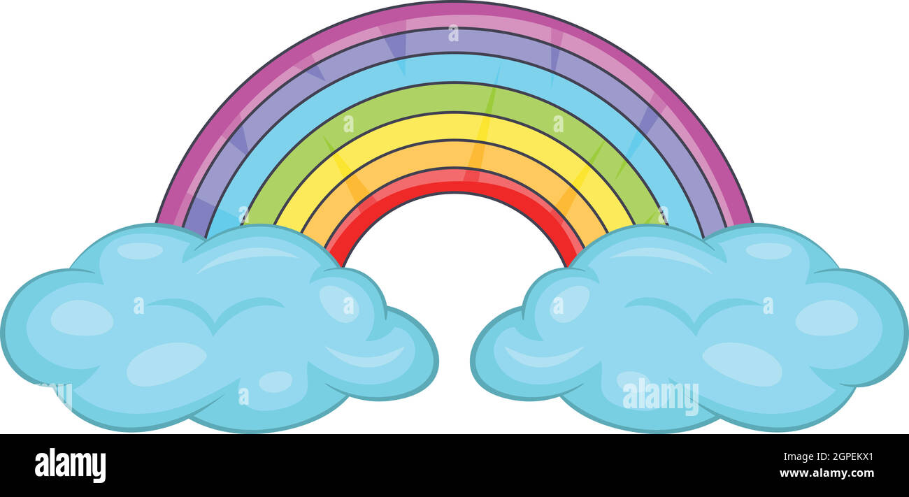 Clouds and rainbow icon, cartoon style Stock Vector Image & Art - Alamy