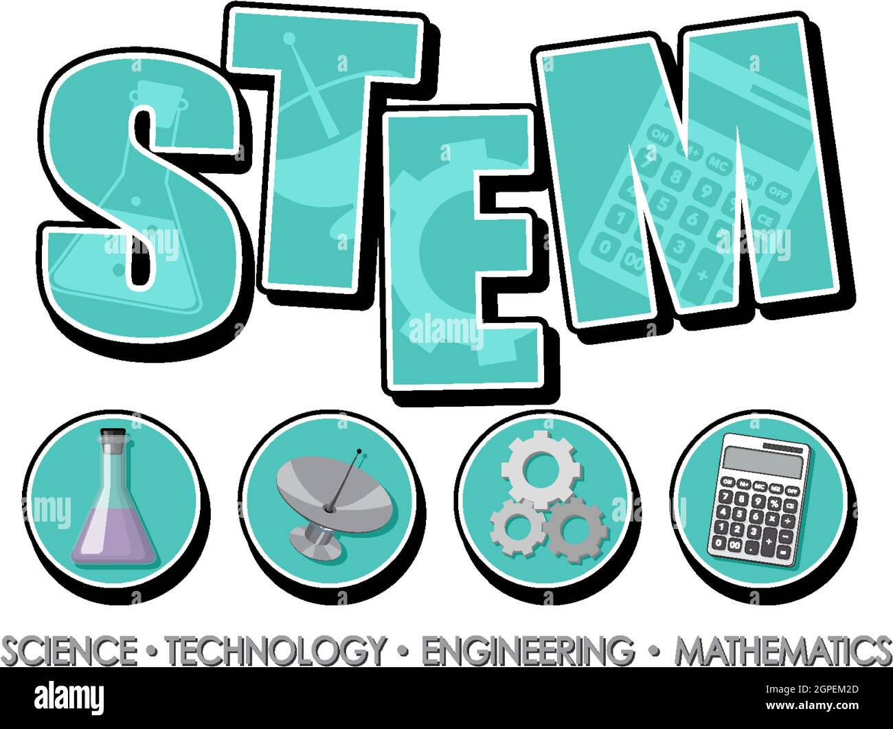 STEM education logo banner on white background illustration Stock ...