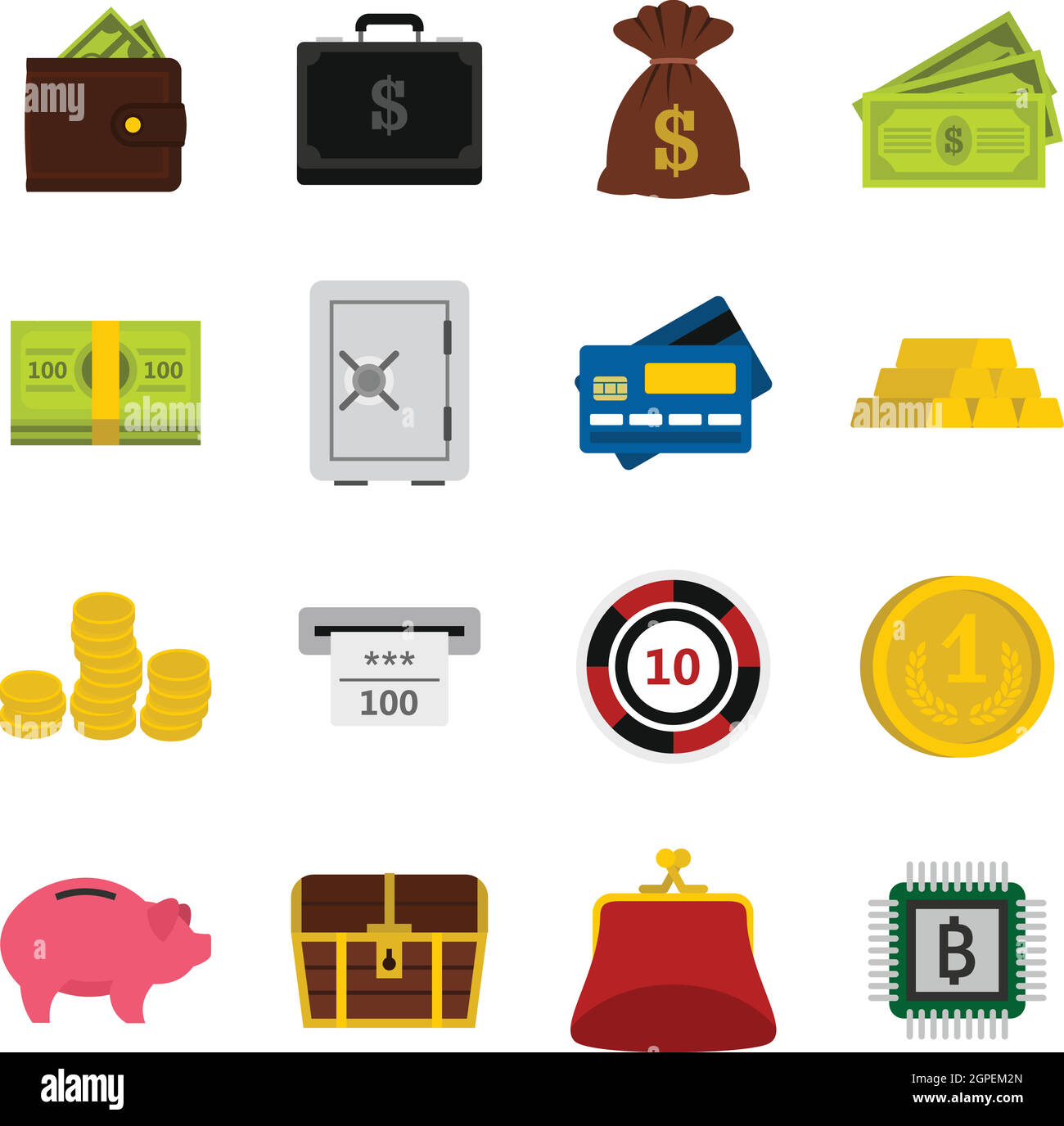 Money icons set, flat style Stock Vector Image & Art - Alamy