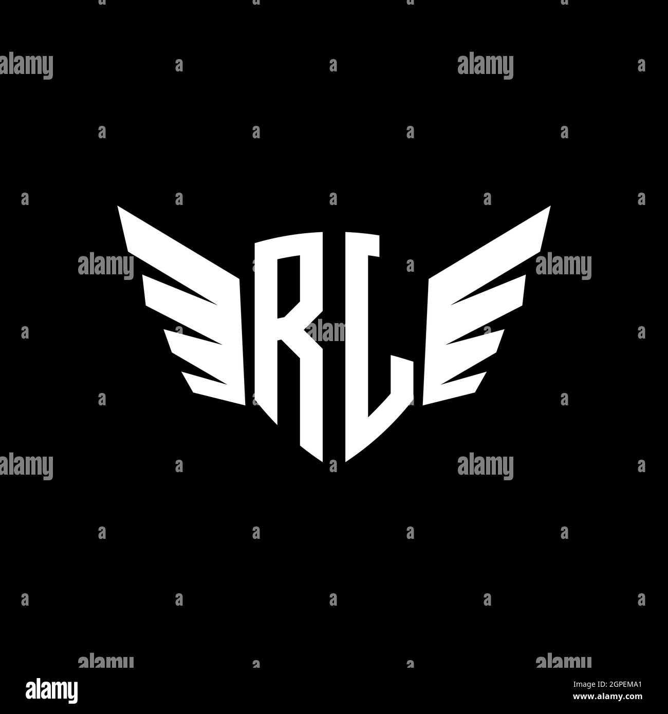 RJ Monogram Logo geometric initial with wing shape style design ...