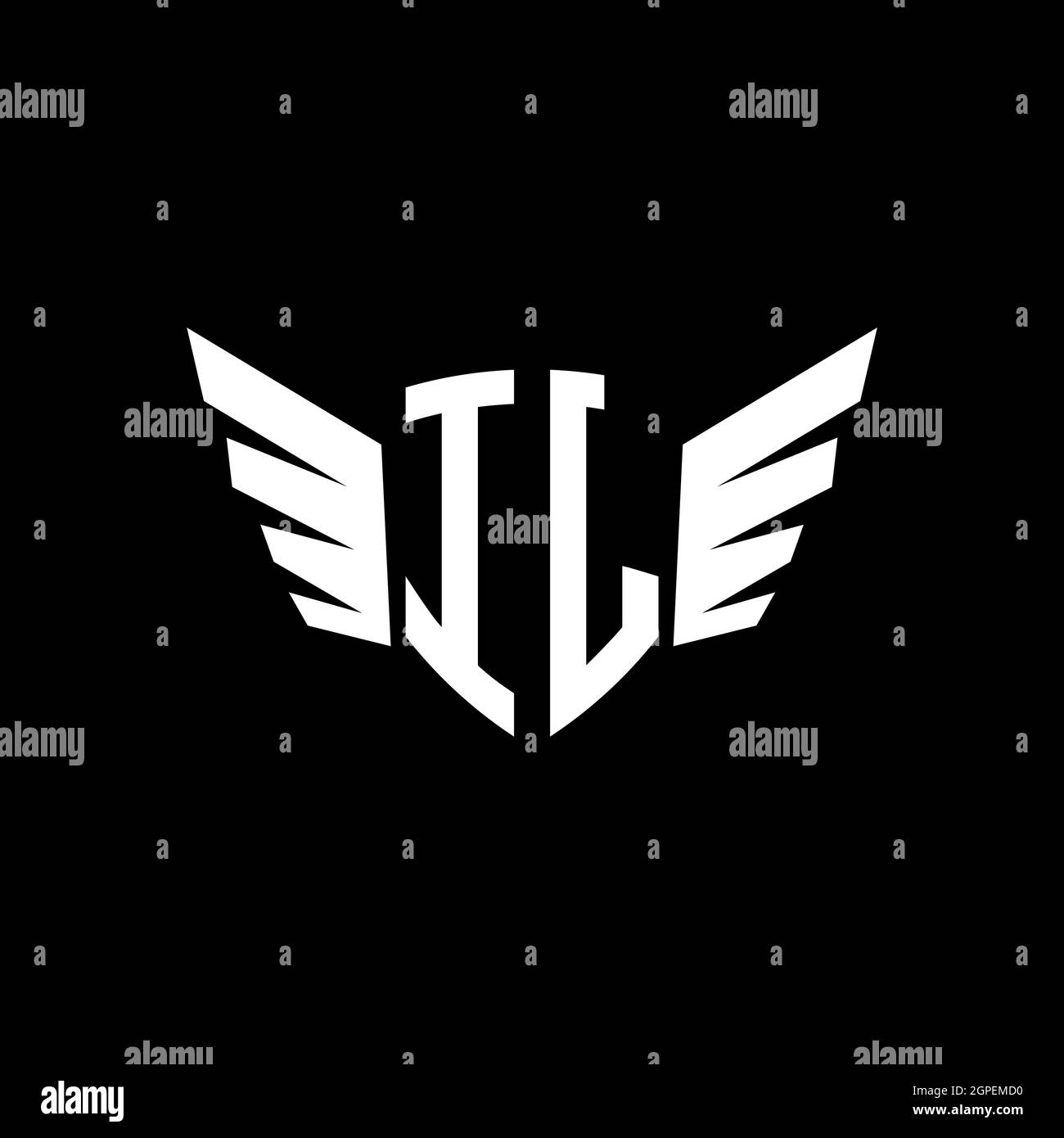 IJ Monogram Logo geometric initial with wing shape style design ...