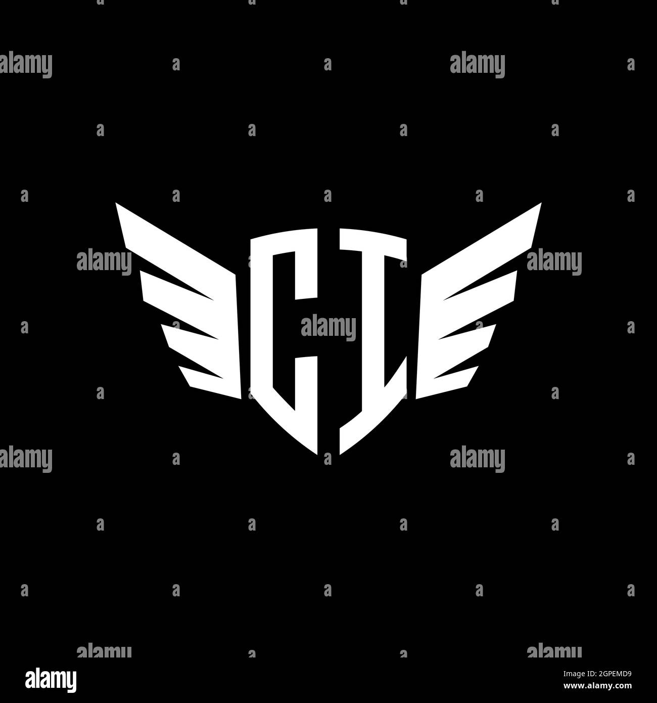 CI Monogram Logo geometric initial with wing shape style design ...