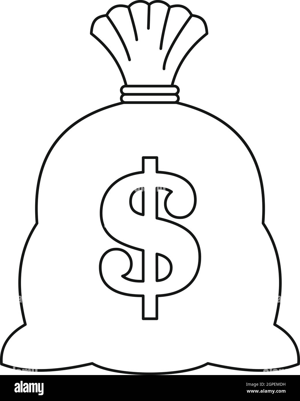 Money Bag Clip Art Black And White