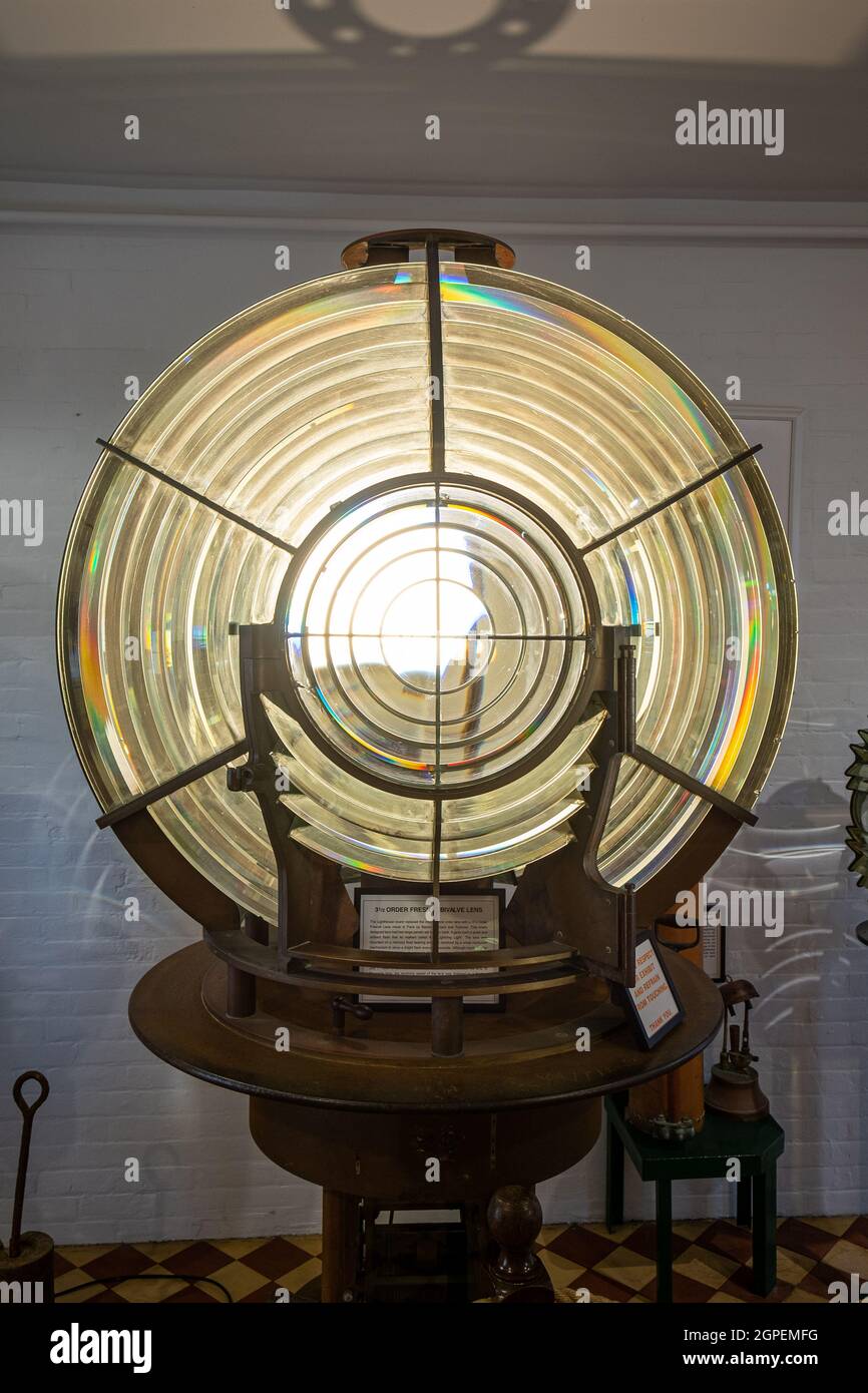 Interior of the Montauk Point Light is a lighthouse located adjacent to ...
