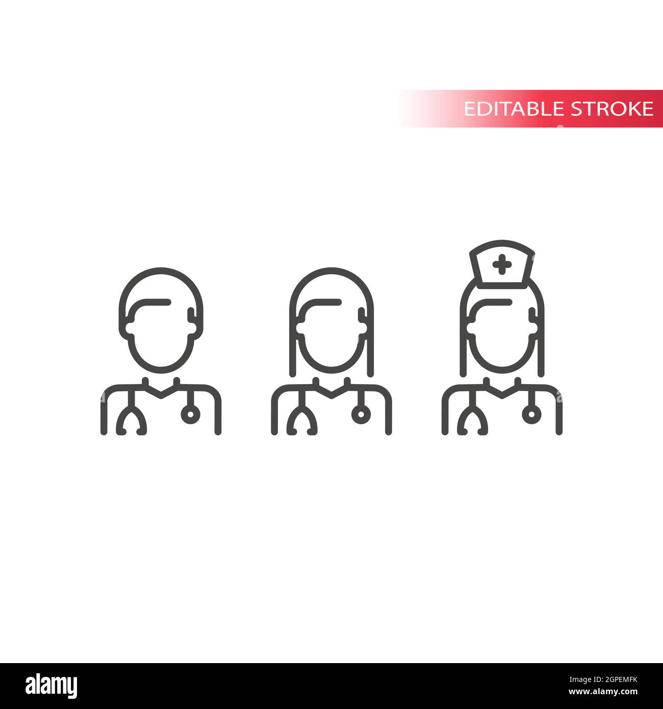 Doctor woman professional line Cut Out Stock Images & Pictures - Alamy