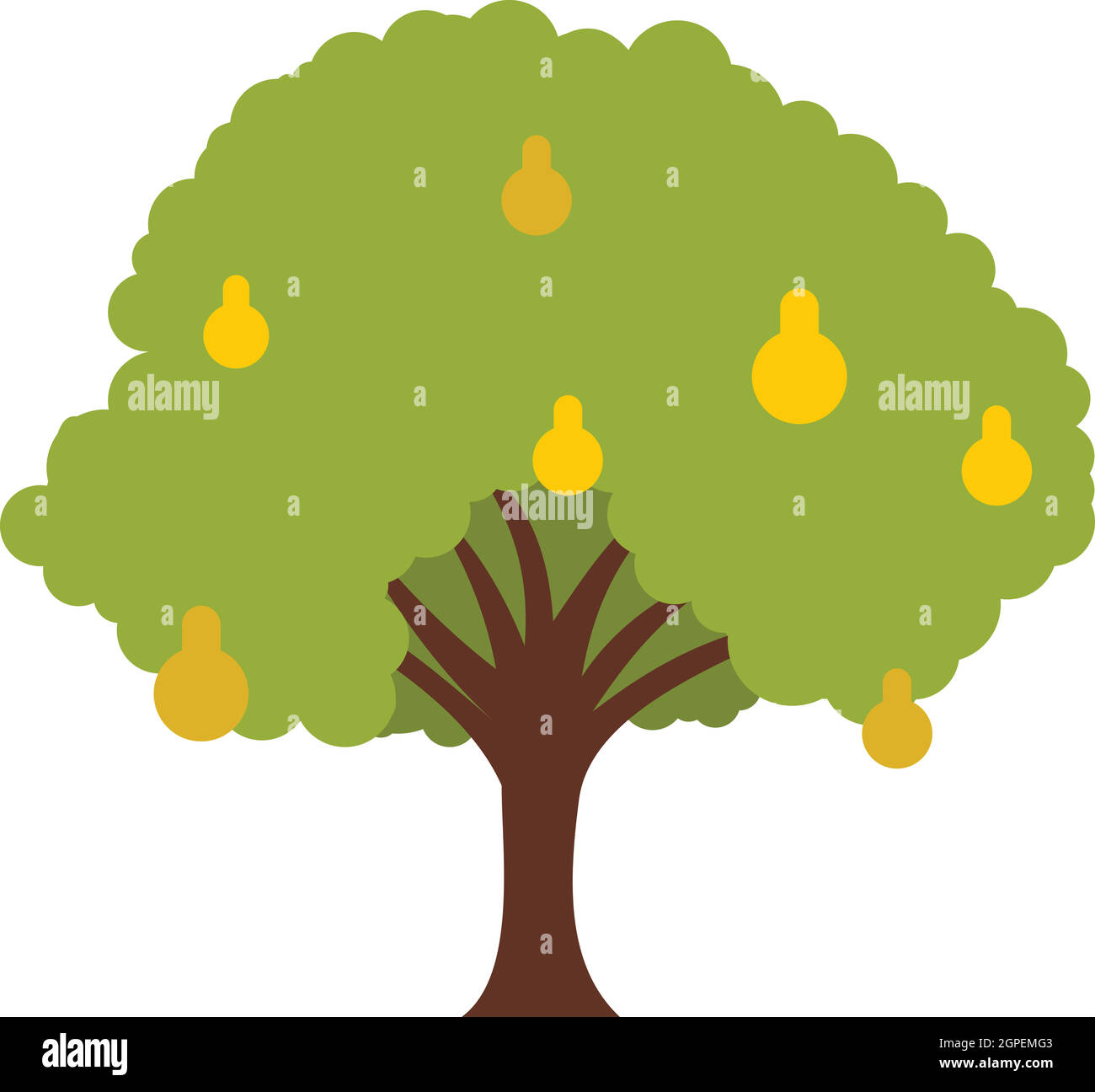 Green fruit tree flat Stock Vector Images - Alamy