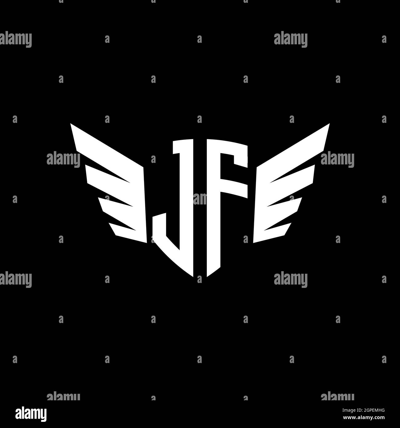 JF Monogram Logo geometric initial with wing shape style design template. Wing initial logo ...