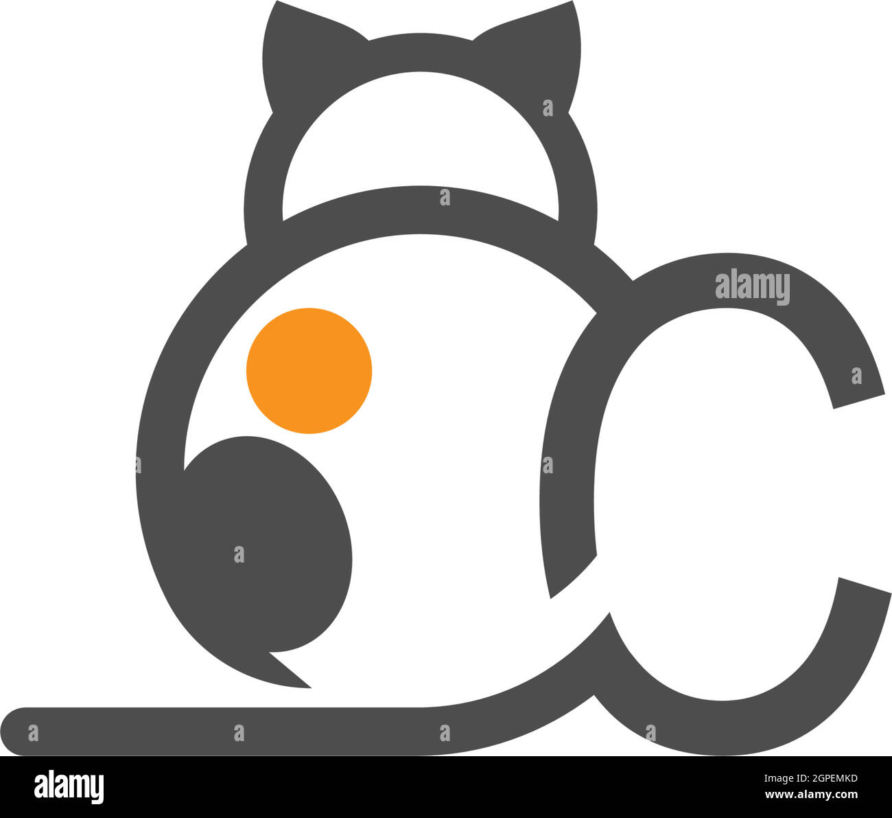 Cat icon logo with letter C template design vector Stock Vector Image ...