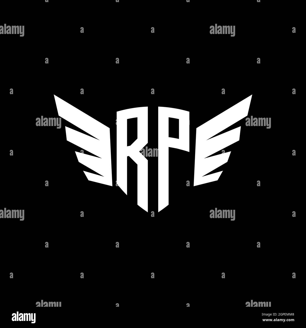 RP Monogram Logo geometric initial with wing shape style design ...