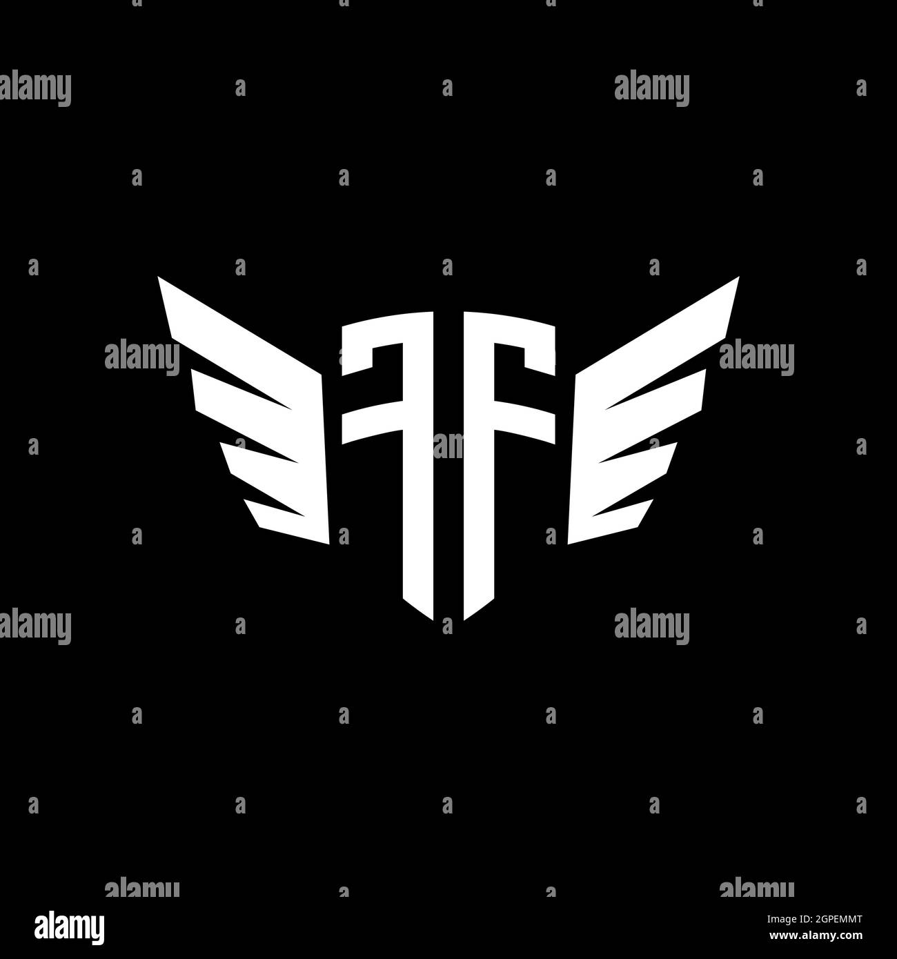 FF Monogram Logo geometric initial with wing shape style design ...