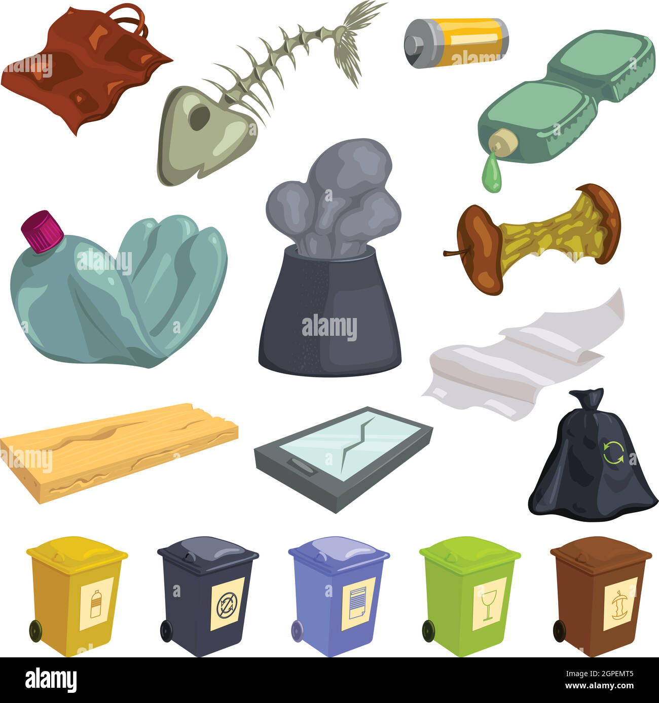 Garbage cartoon illustration Stock Vector Images - Alamy