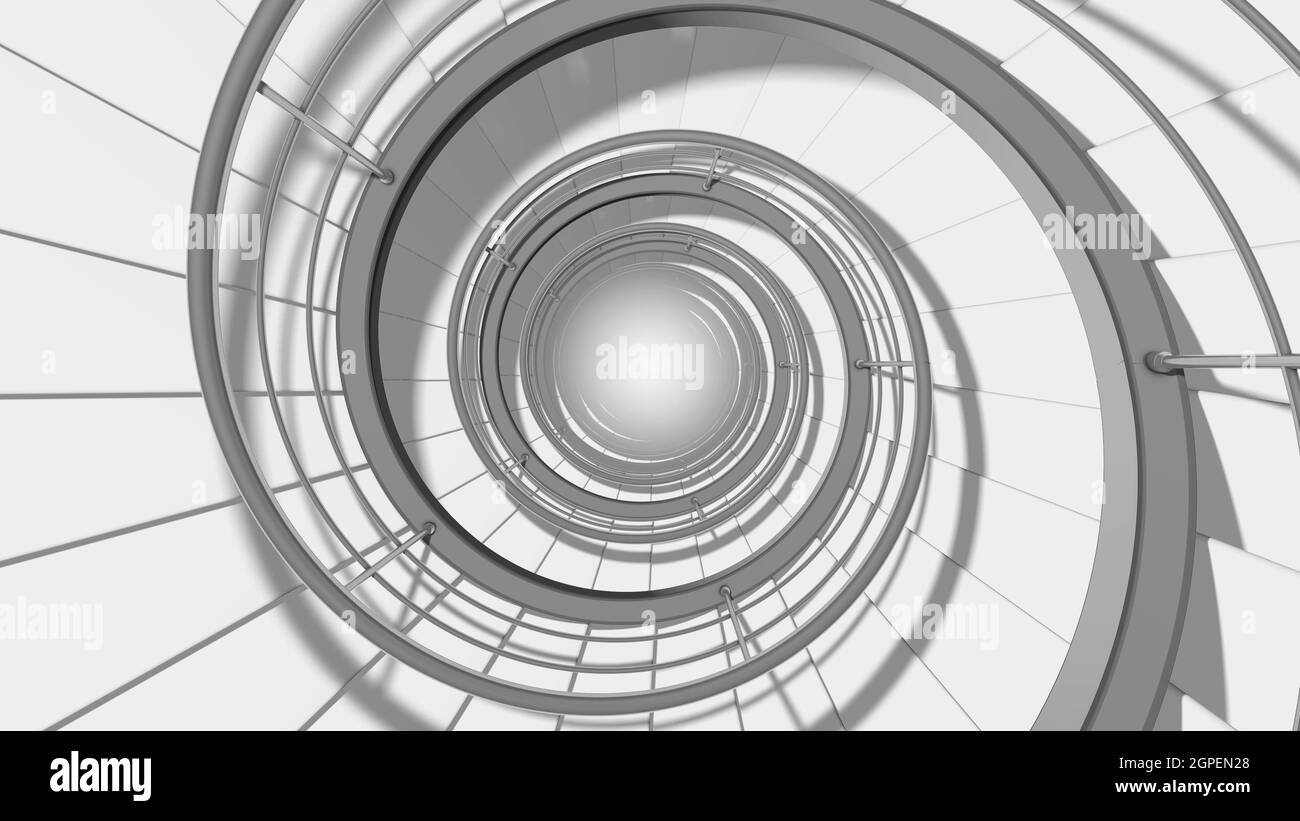 Endless spiral staircase. 3D render Stock Photo - Alamy