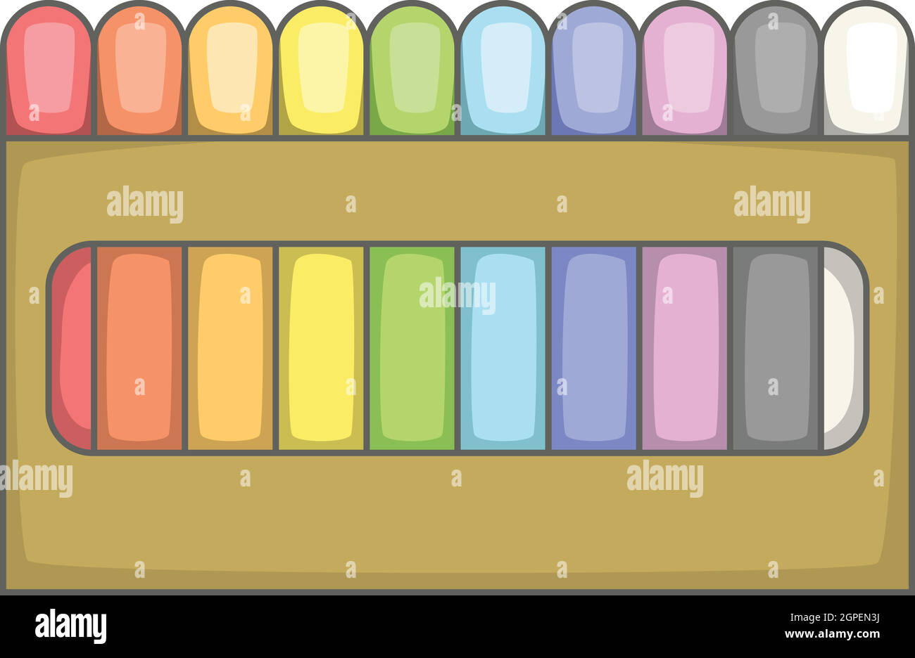 Colored pastel crayon set icon, cartoon style Stock Vector Image & Art ...