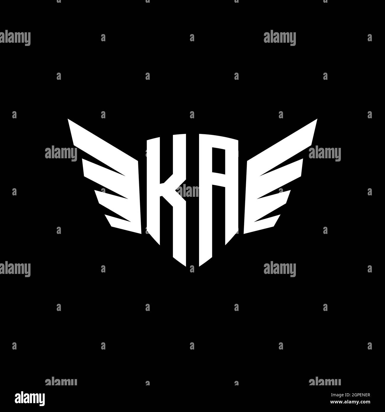 KA Monogram Logo geometric initial with wing shape style design ...