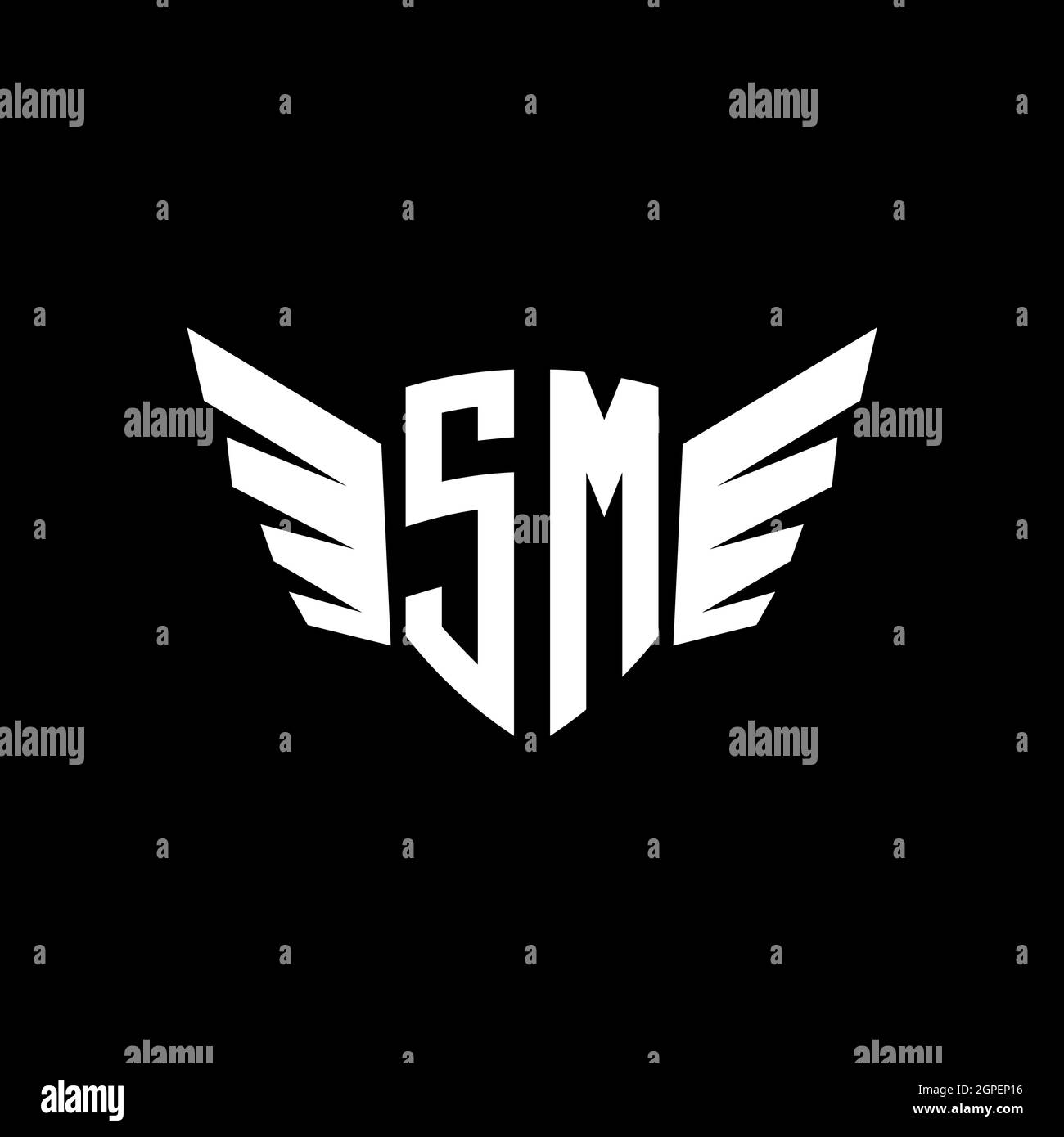 SM Monogram Logo geometric initial with wing shape style design ...