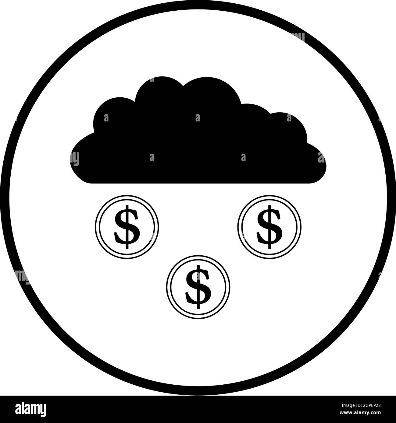 Coins Falling From Cloud Icon Stock Vector Image & Art - Alamy