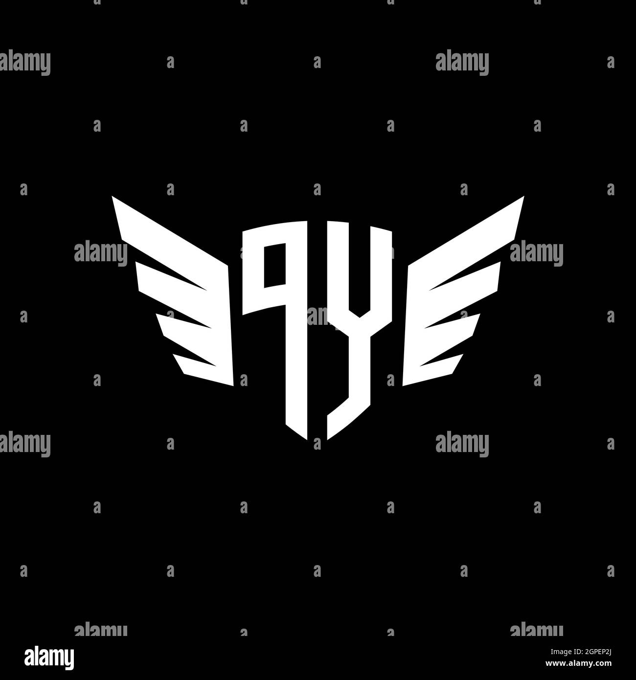 PY Monogram Logo geometric initial with wing shape style design template. Wing initial logo ...
