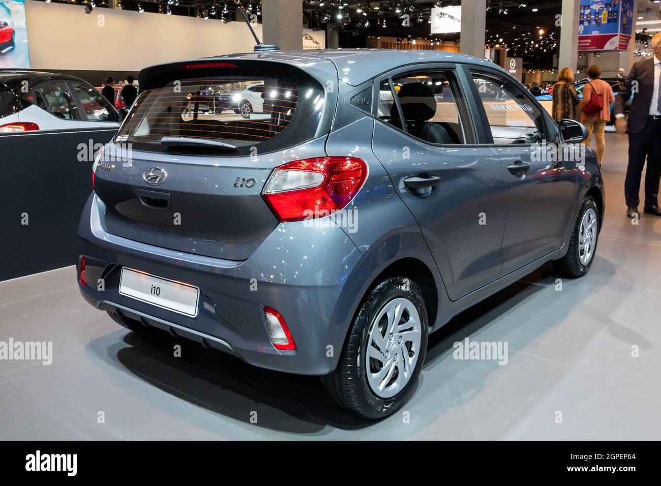 Hyundai i10 car model shown at the Autosalon 2020 Motor Show. Brussels ...