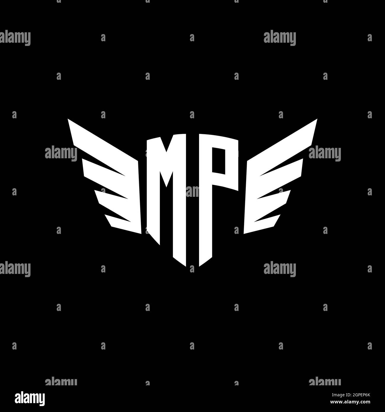 MP Monogram Logo geometric initial with wing shape style design ...