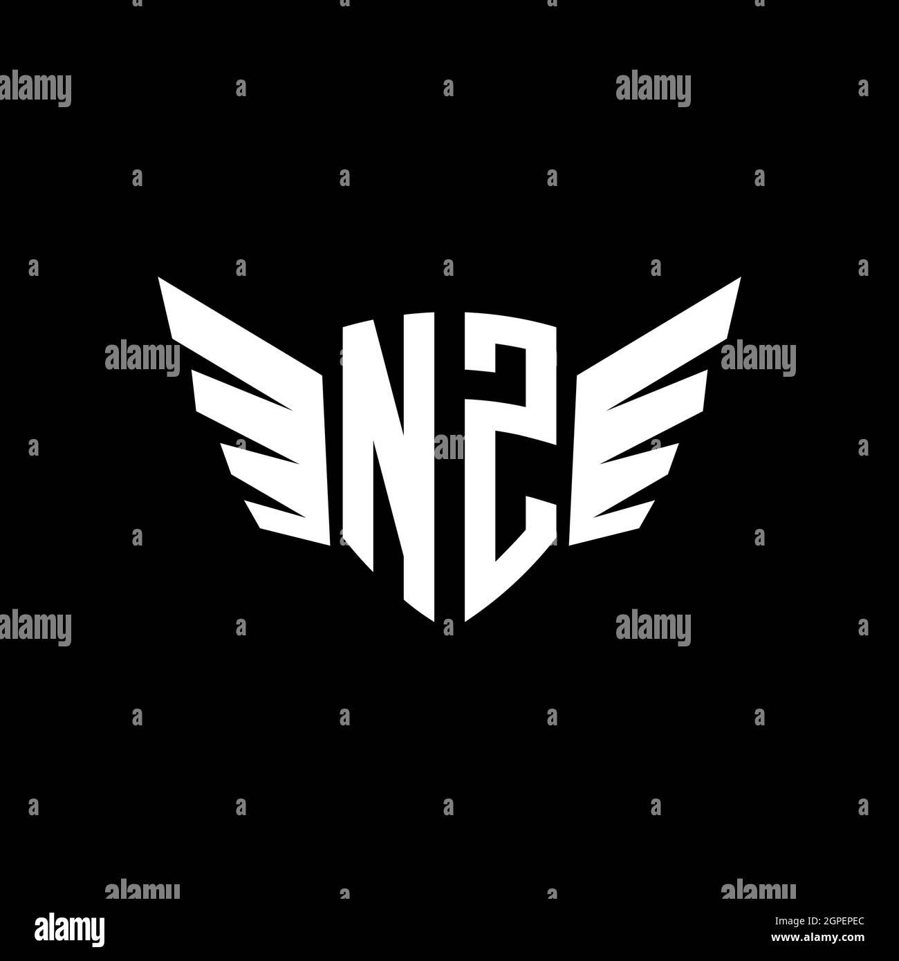 NZ Monogram Logo geometric initial with wing shape style design ...