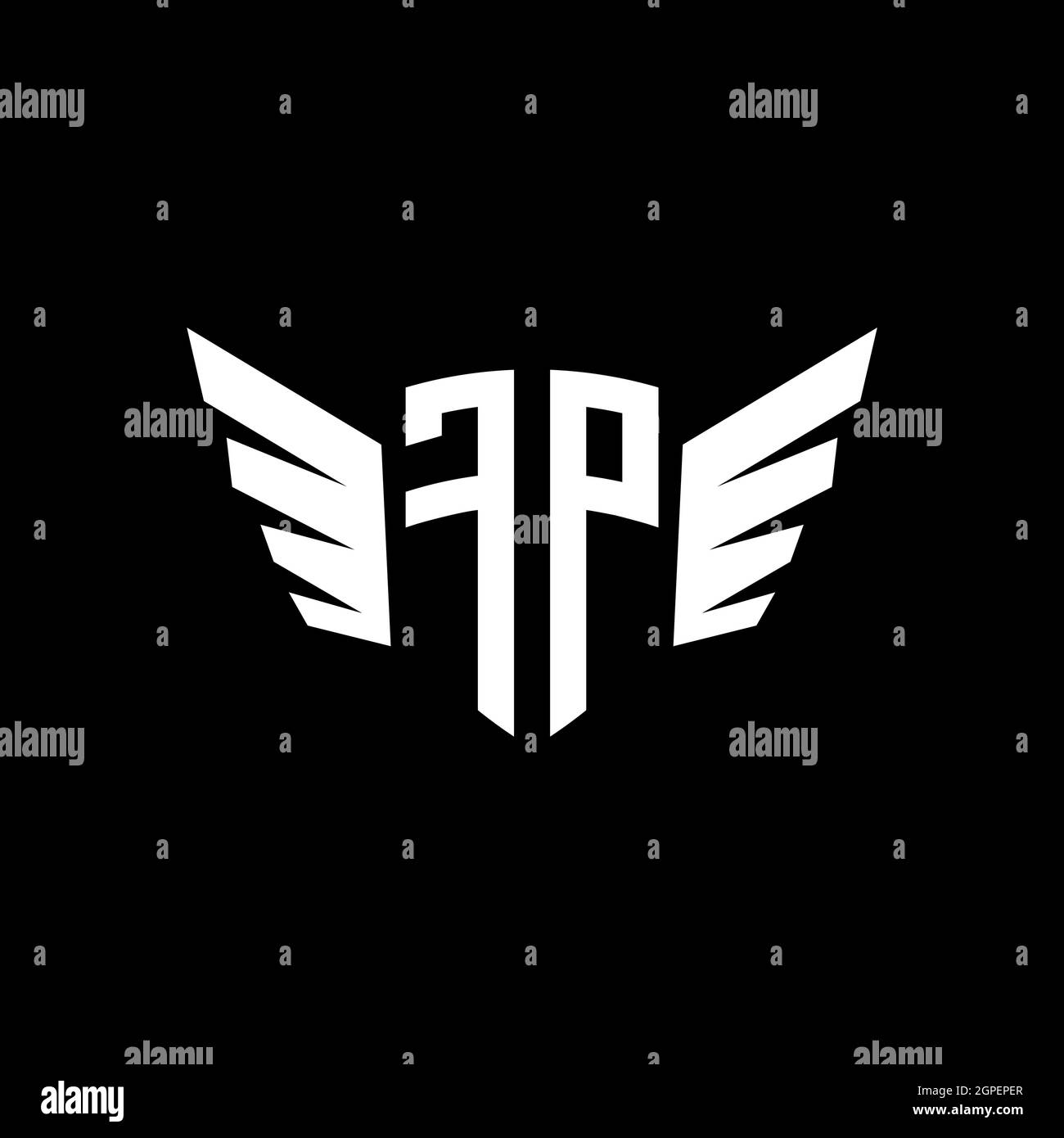FP Monogram Logo geometric initial with wing shape style design ...