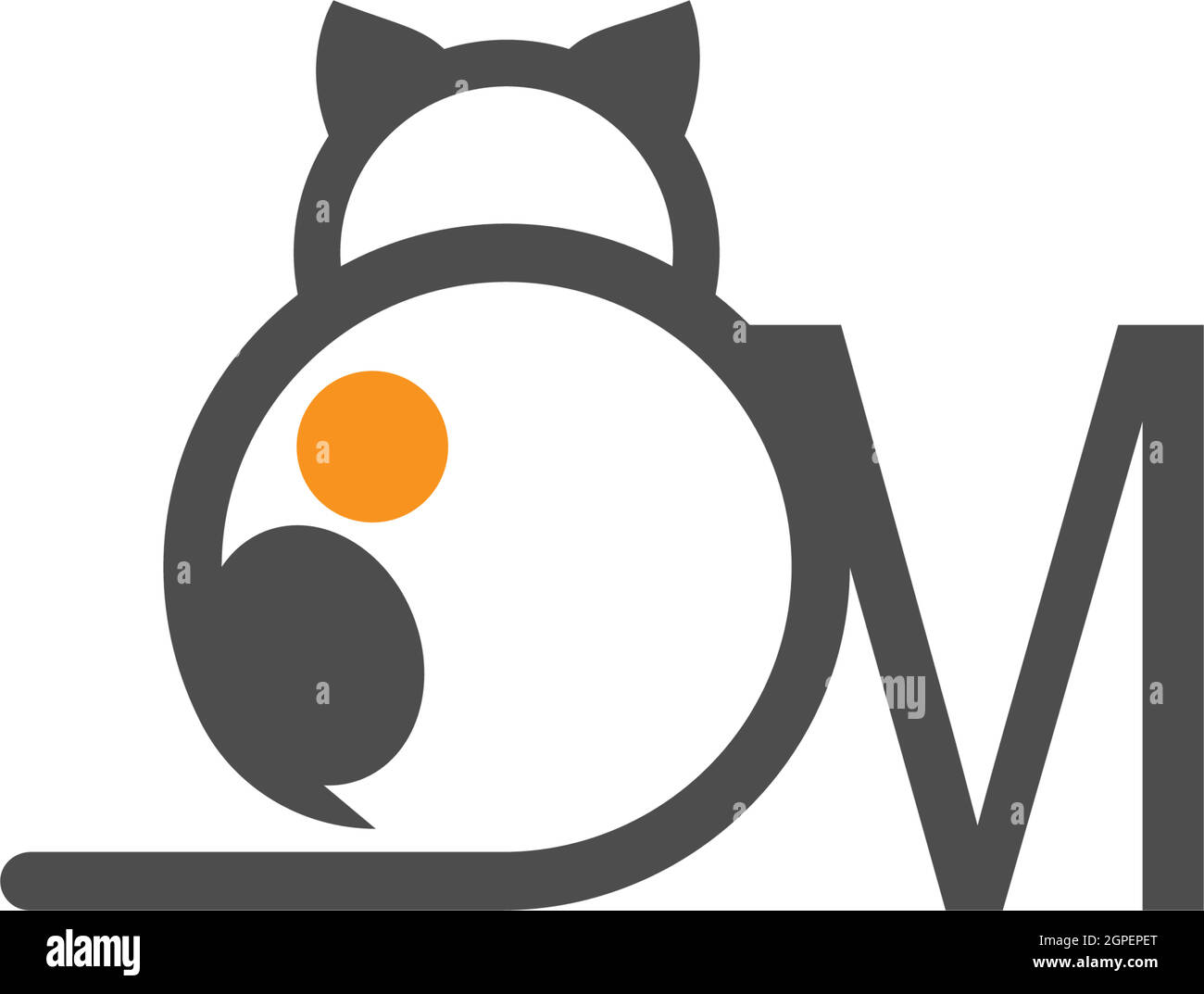 Cat icon logo with letter M template design vector Stock Vector Image ...