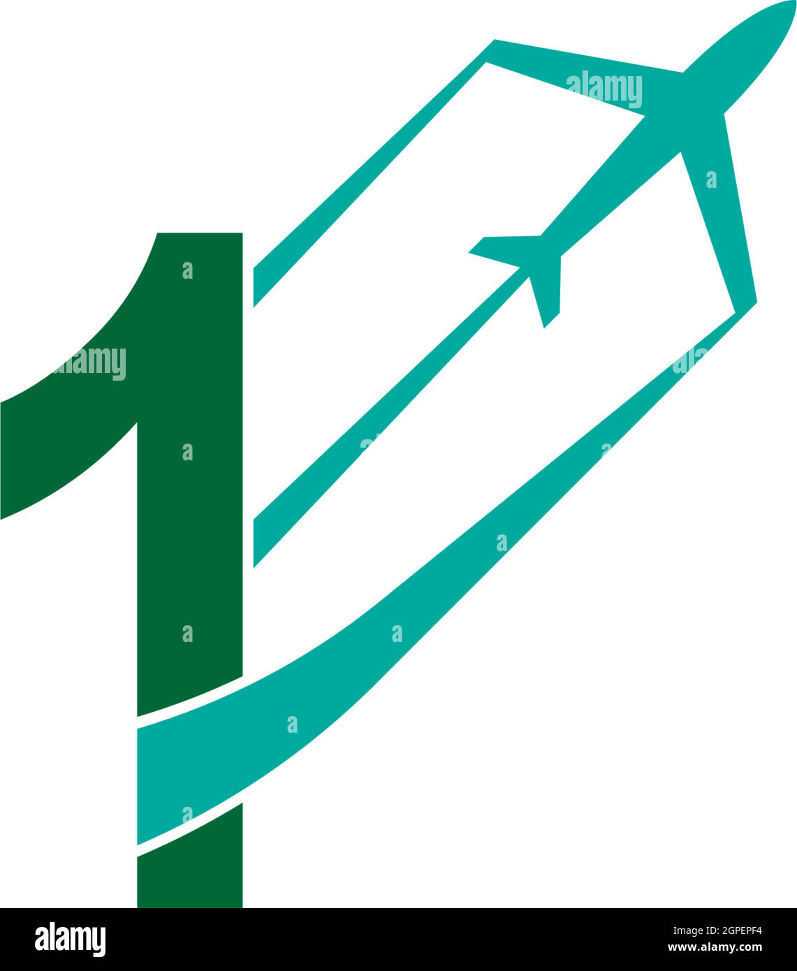 Number 1 with plane logo icon design vector Stock Vector Image & Art ...