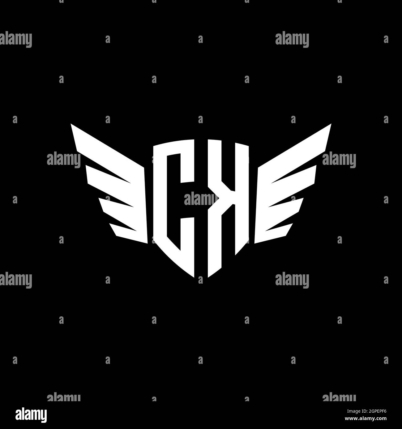 CK Monogram Logo geometric initial with wing shape style design ...