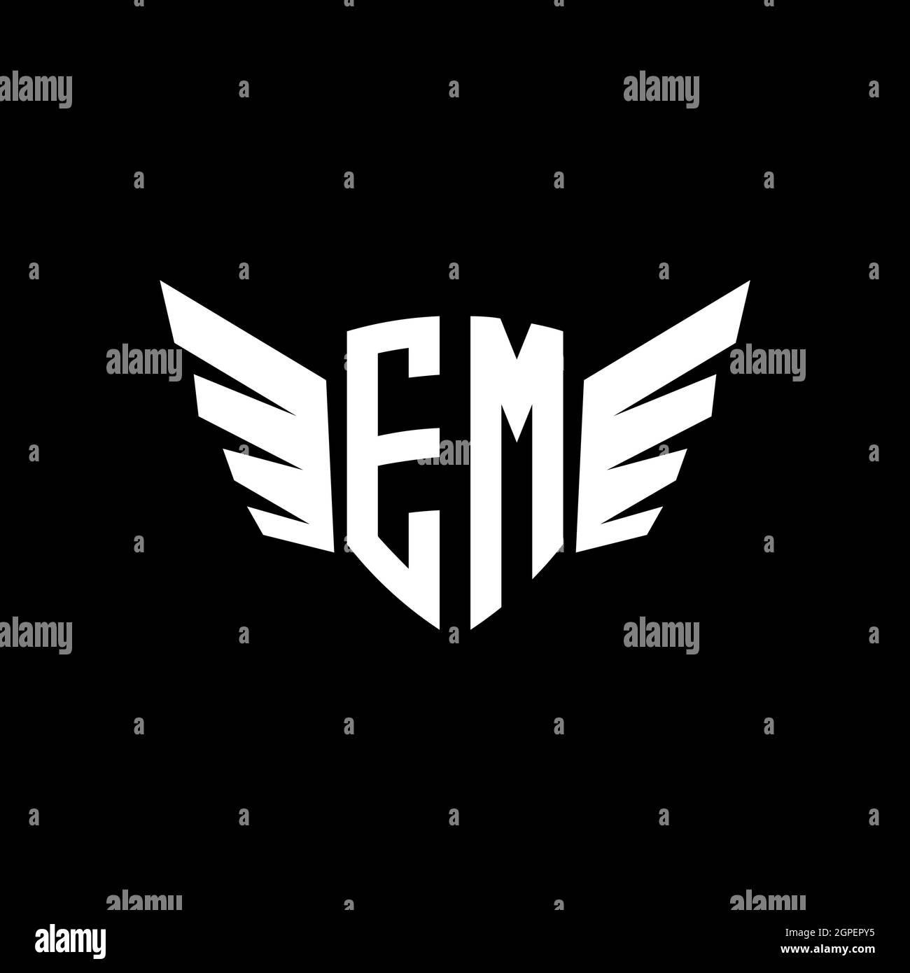 EM Monogram Logo geometric initial with wing shape style design ...