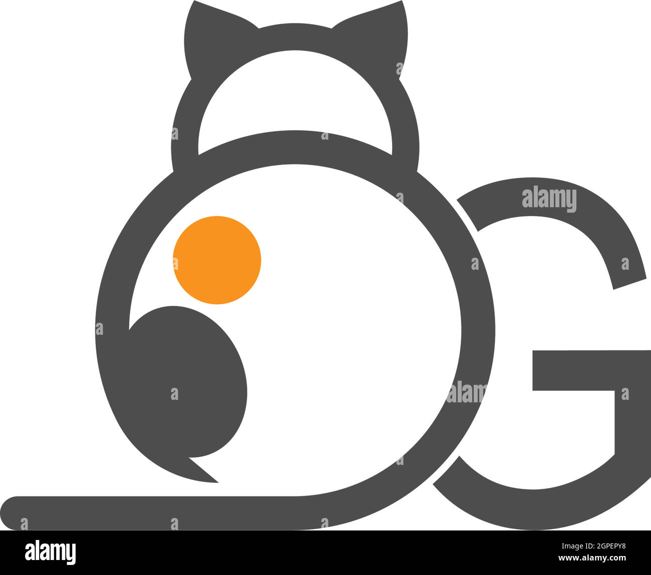 Cat icon logo with letter G template design vector Stock Vector Image ...