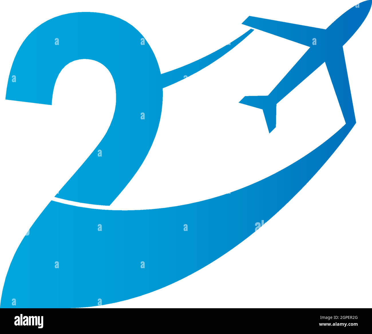 Number 2 with plane logo icon design vector illustration Stock Vector ...