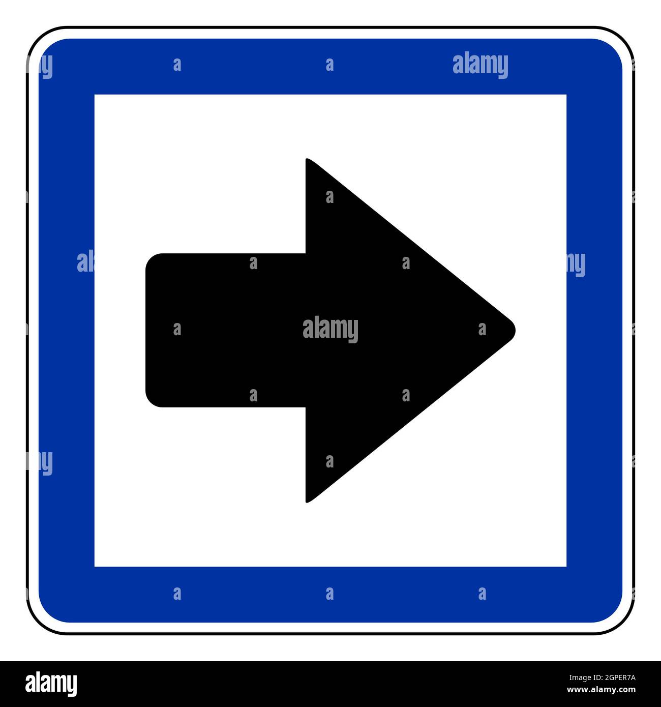 Right arrow and road sign Stock Photo - Alamy