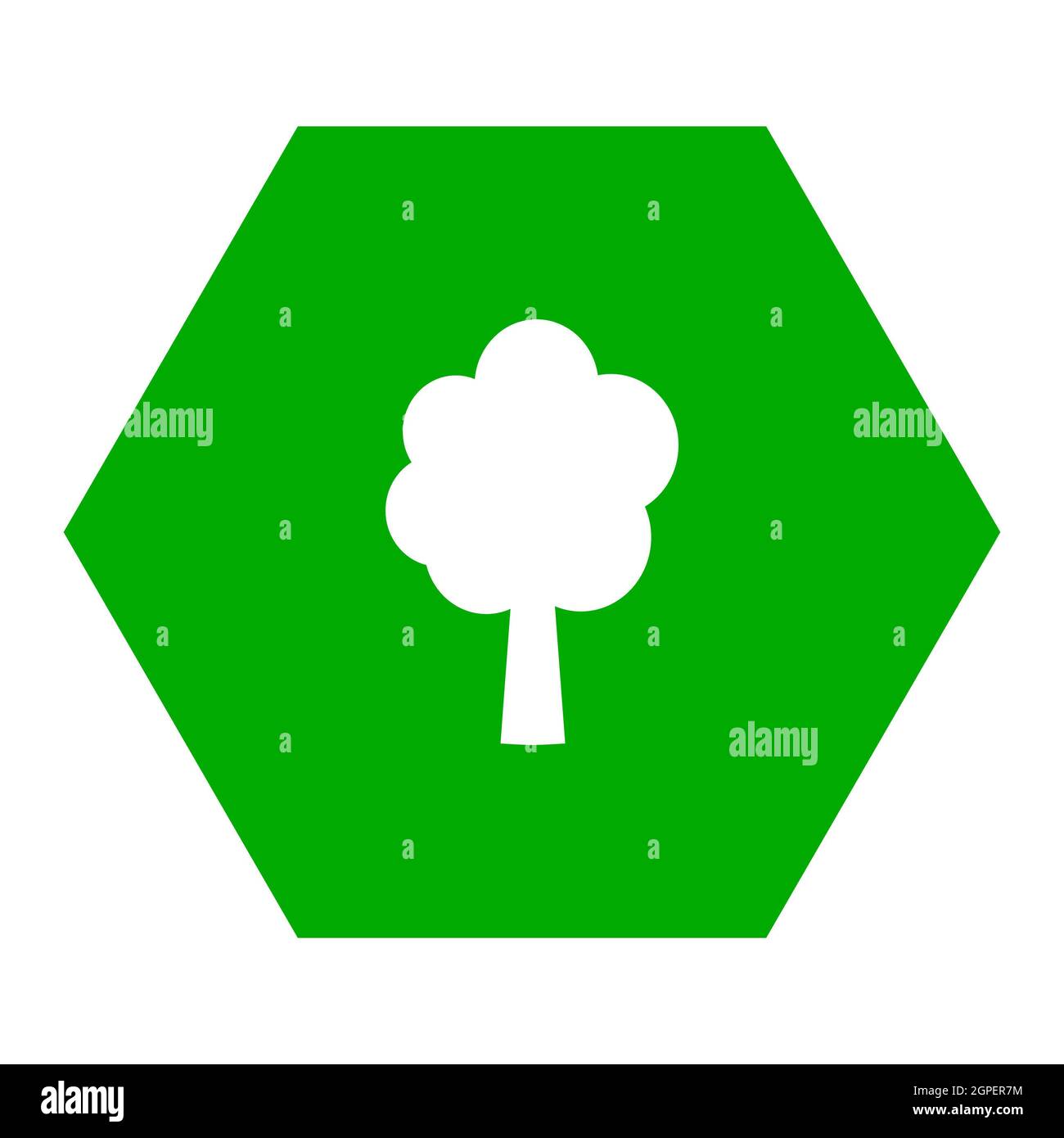 Tree and hexagon Stock Photo - Alamy