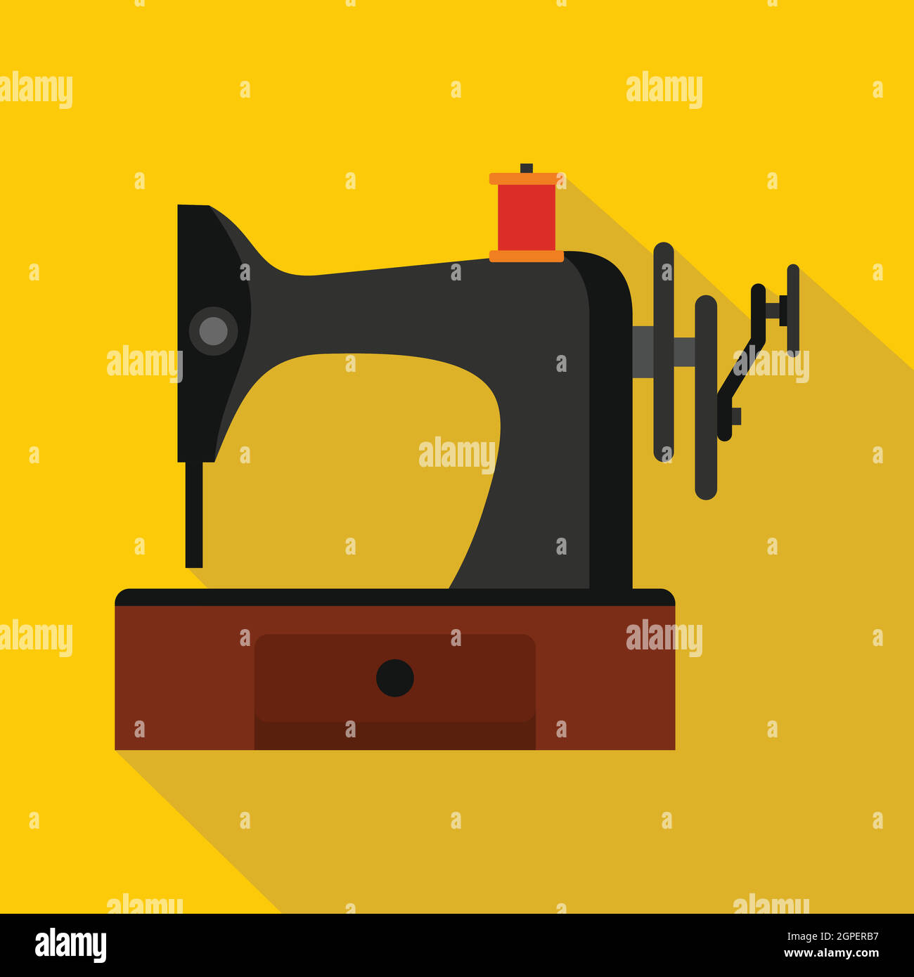 Sewing machine icon, flat style Stock Vector Image & Art - Alamy