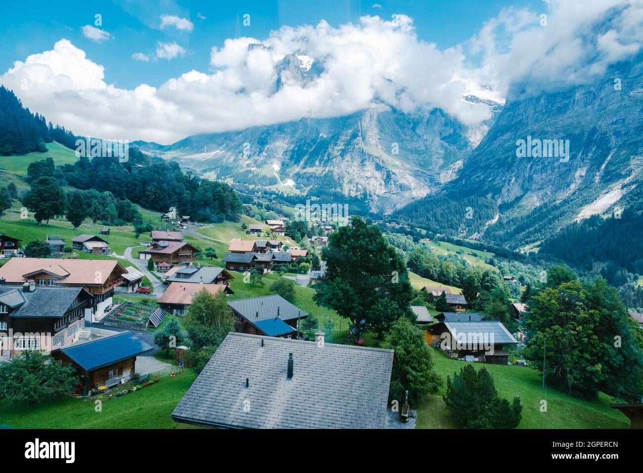 Grindelwald, Switzerland with parts of Mattenberg in the background ...