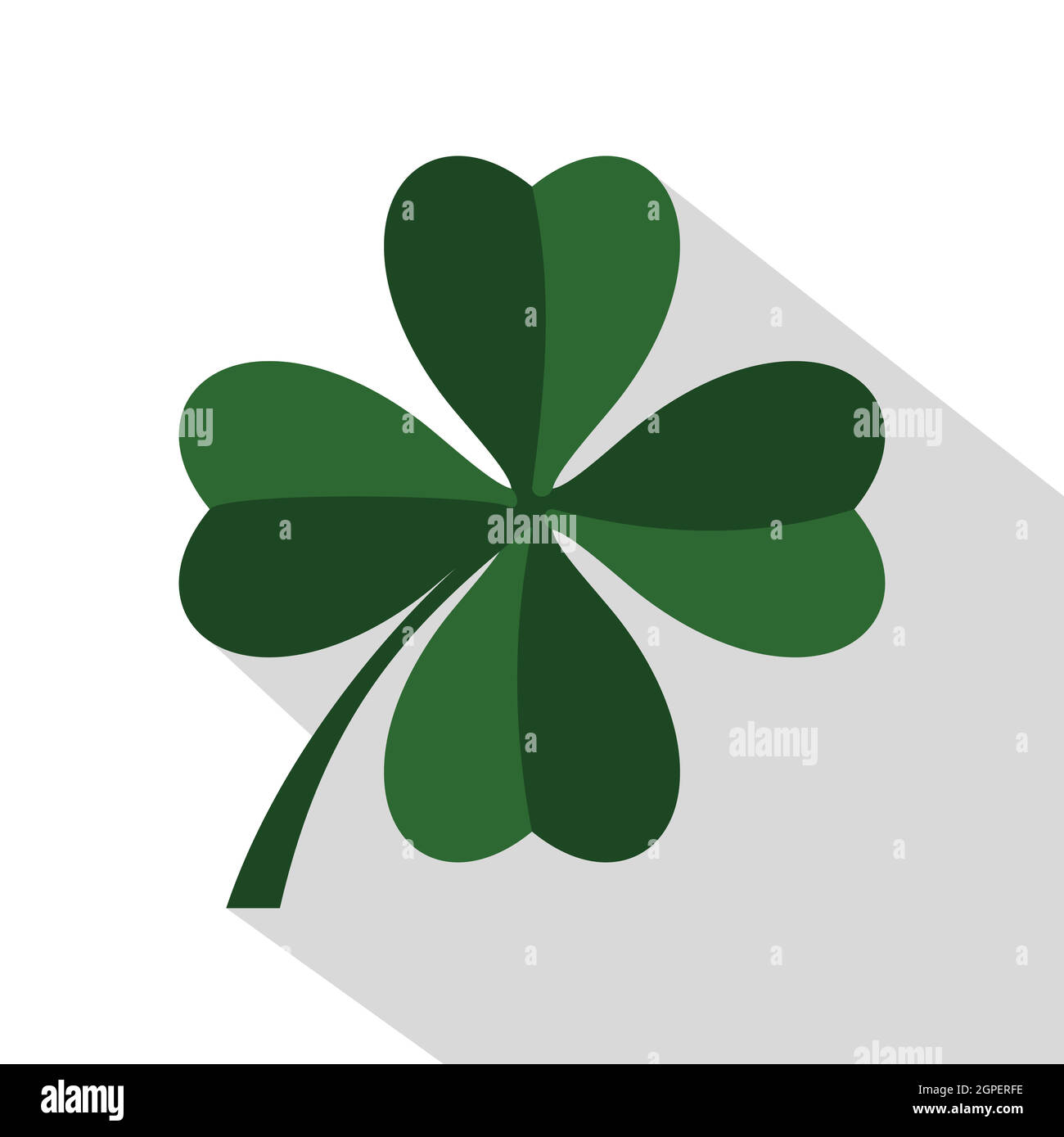 Green four leaf clover icon, flat style Stock Vector Image & Art - Alamy