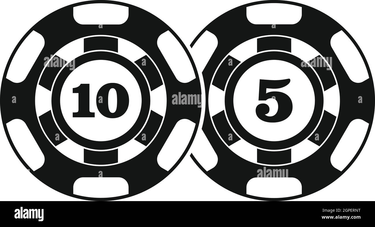 Poker chips nominal five and ten icon simple style Stock Vector Image ...